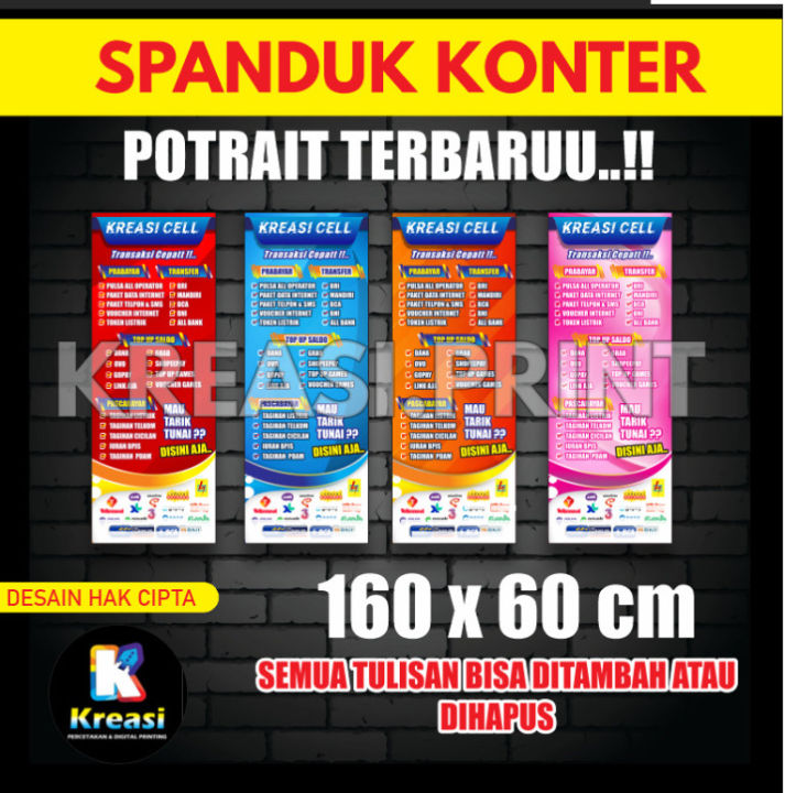 SPANDUK KONTER POTRAIT FREE DESAIN | Lazada Indonesia