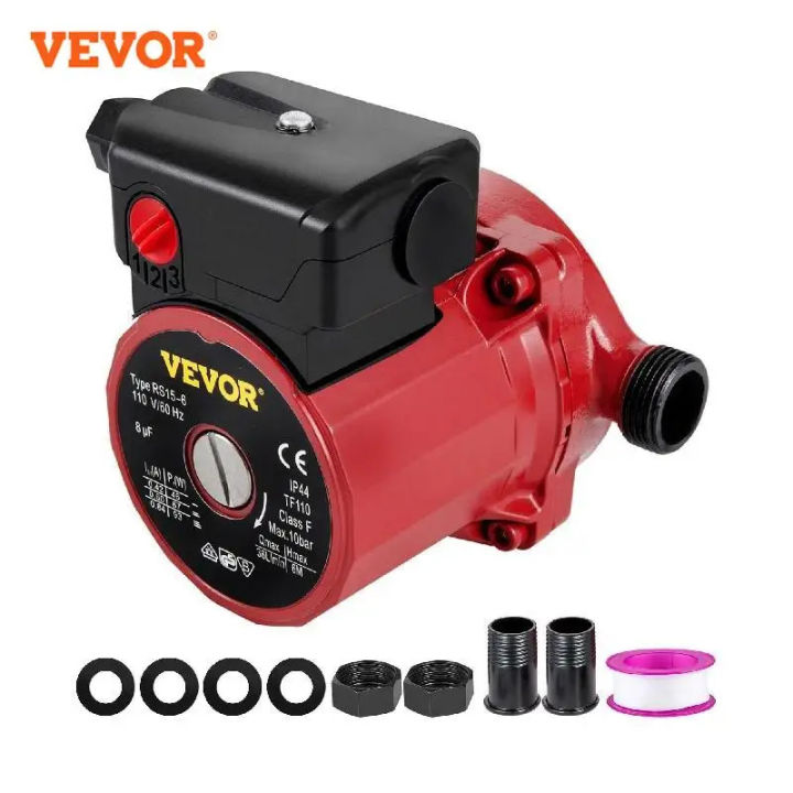 VEVOR RS15-6 Hot Water Recirculating Pump 110V Circulation Pump 3/4-Inch NPT 3-speed 9.5 Gpm ...