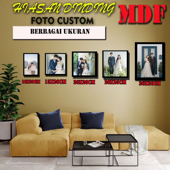 Cetak Foto Custom Hiasan Dinding List Hitam Bingkai MDF Berbagai Ukuran ...