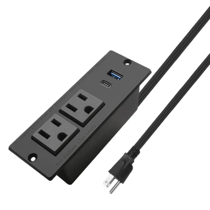Concealed Power Strips With 2 Outlets USB C PD20W QC18W Fast Charging ...