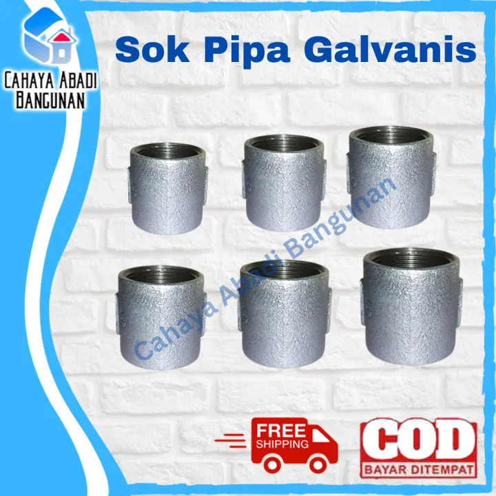 Sok Pipa Sambungan Pipa Besi Galvanis Tebal Anti Karat – Fitting Pipa ...