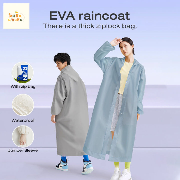 【Agate Design】Adult Rain Coat Unisex Outdoor Hoodie Poncho Rainsuit ...