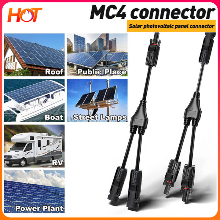 🔥 MC4 Cable Connector Branch Y Adapter Connectors M/M/F and F/F/M Solar ...