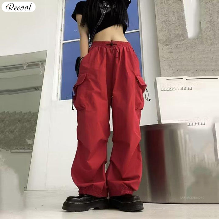 Recool กางเกงสีทึบกางเกงที่มีกระเป๋าคาร์โก้สำหรับผู้หญิง,กางเกง ...
