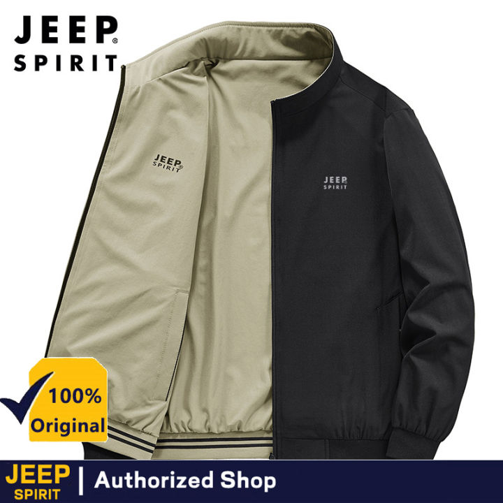 Jeep Spirit คอยืนของผู้ชายแจ็กเก็ตสองด้านคุณภาพสูงเสื้อโค้ตทางการ ...