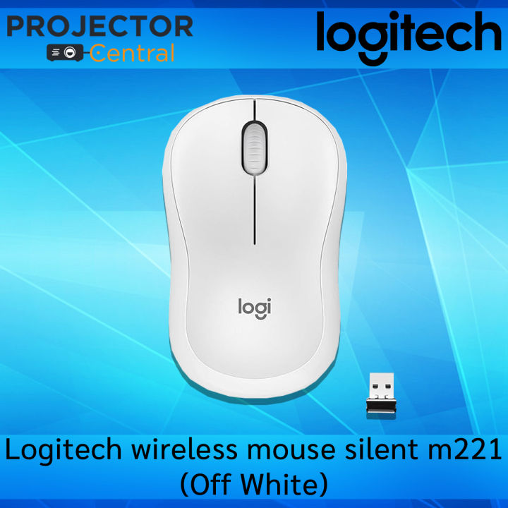 Logitech M221 (Off-White) Silent Wireless Mouse, 2.4 GHz with USB ...