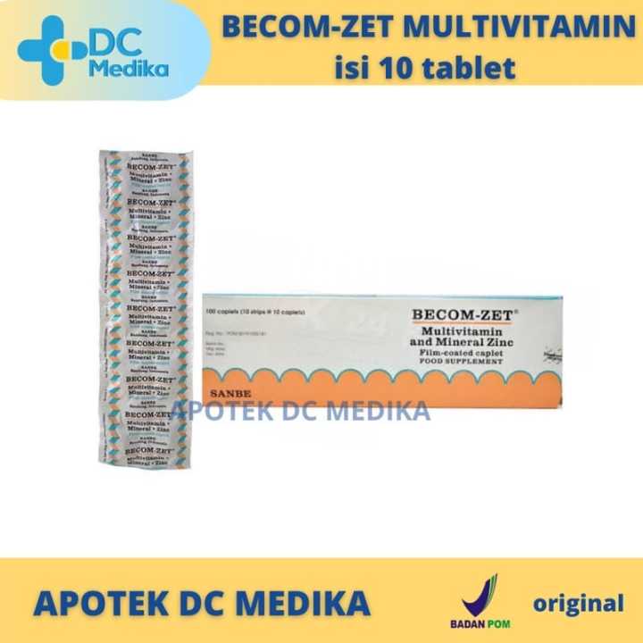 Becom Zet multivitamin 10 tablet/ Vitamin / Vitamin daya tahan tubuh ...