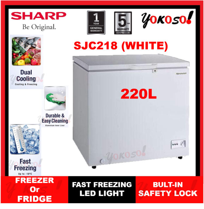 [Seller's Own Fleet] SHARP SJC218 220L CHEST FREEZER (DUAL MODE ...
