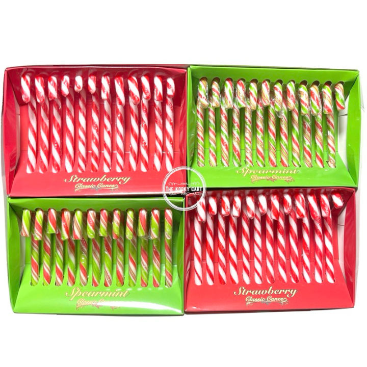 Christmas Candy Cane Edible Treats Peppermint / Strawberry Flavor ...