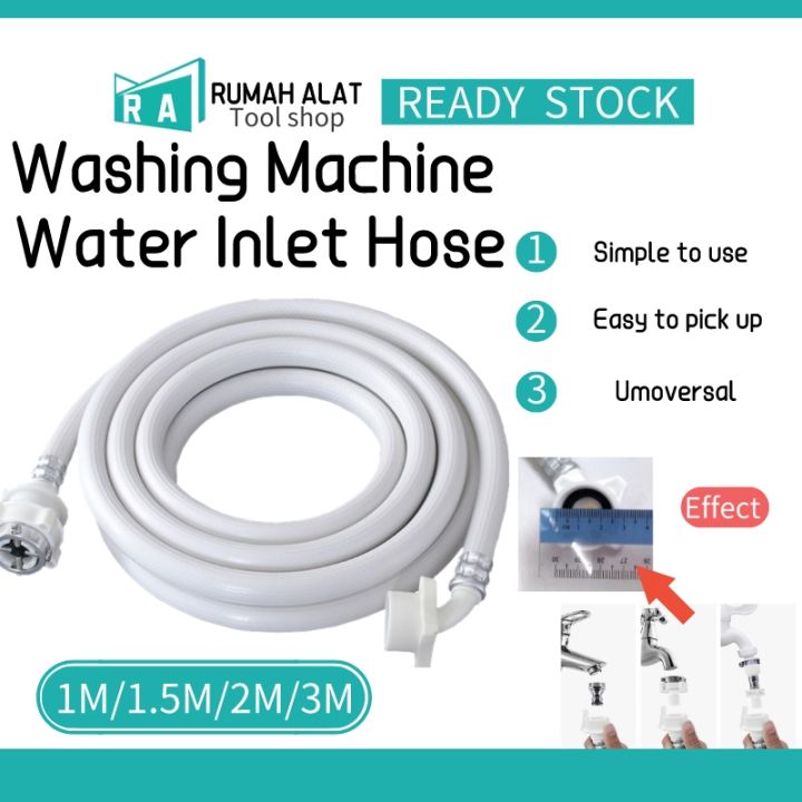 RA Washing Machine Inlet Hose 1M 1.5M 2M 3M Washer Pipe Tube Connector ...