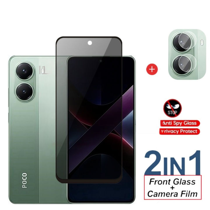 2in1 Privacy Tempered Glass For xiaomi poco X7 pro 5G 2025 X7pro Screen ...