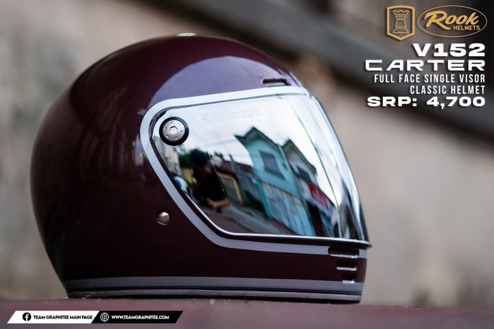 ROOK V152 CARTER (IRIDIUM LENS) FULL FACE SINGLE VISOR WITH FREE CLEAR ...