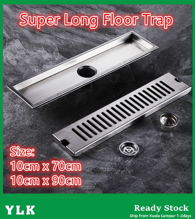 YLK Super Long Floor Trap 10x70cm , 10x90cm stainless Steel anti odor ...