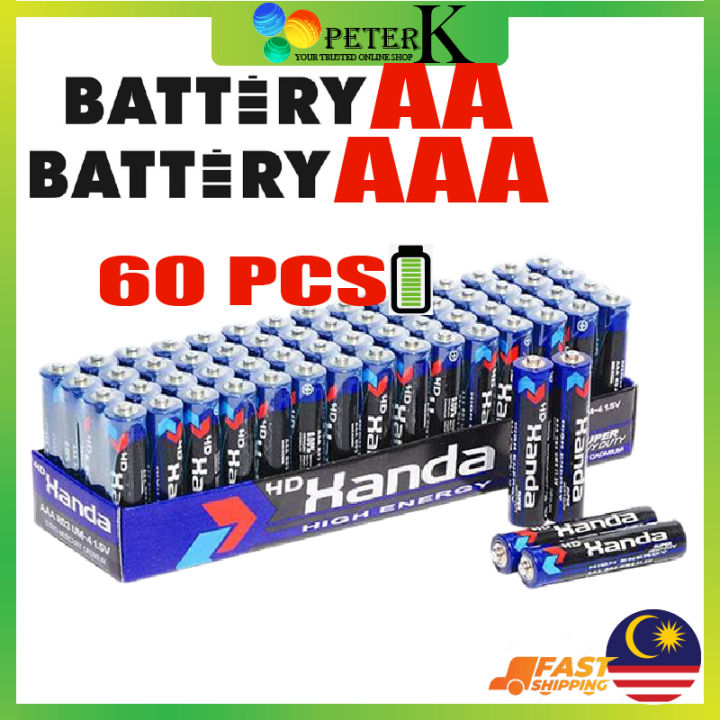 【LongLife】30pcs/60pcs AAA/AA Dry Battery 1.5V Penesaming Premium ...