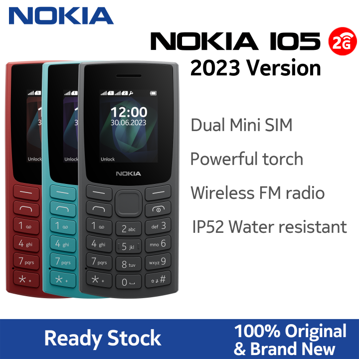 Original Nokia 105 2G 2023 Versin Dual SIM Feature Phone 1.8" Screen FM ...