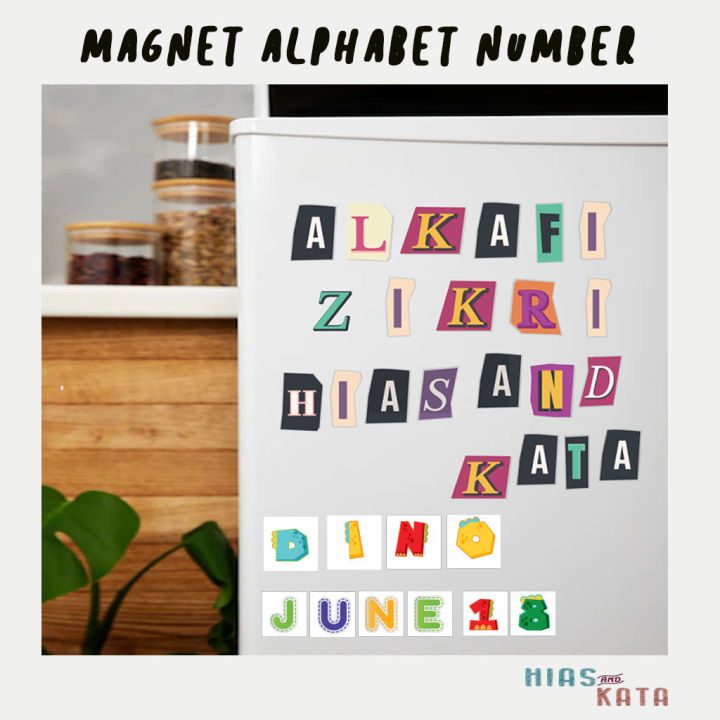 Magnet Kulkas Huruf Angka Aesthetic Alphabet Lucu Custom Satuan ...