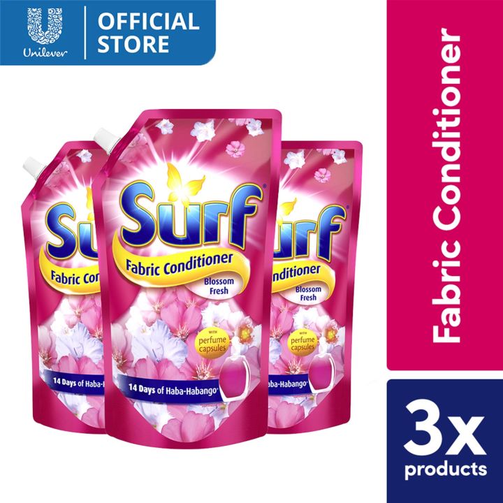 [BUNDLE OF 3] Surf Fabric Conditioner Blossom Fresh 1.5L Pouch | Lazada PH