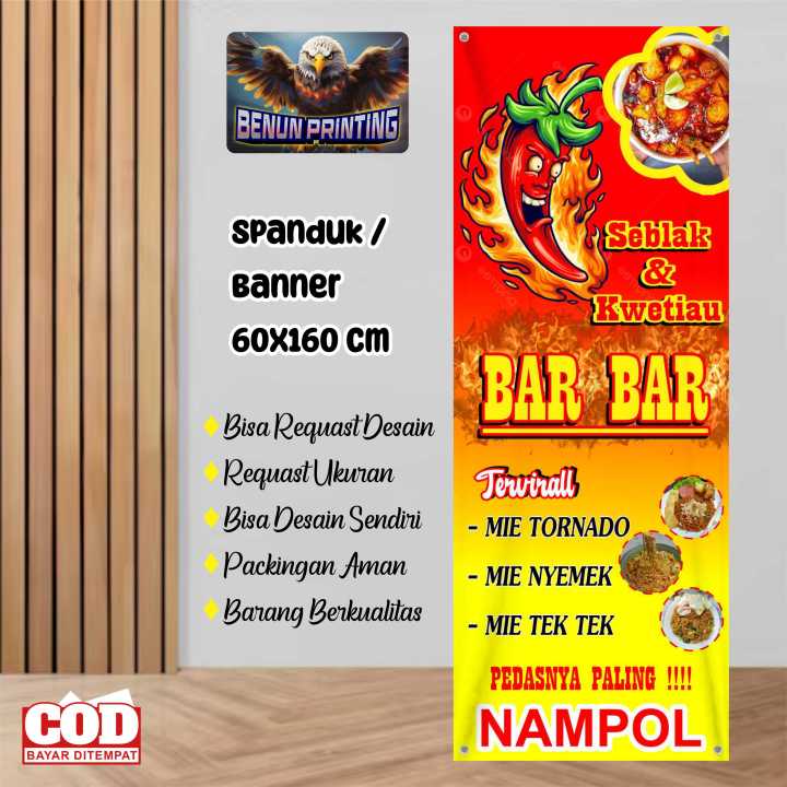 Spanduk Banner 60x160 Seblak Prasmanan Barbar Custom Desain | Lazada ...