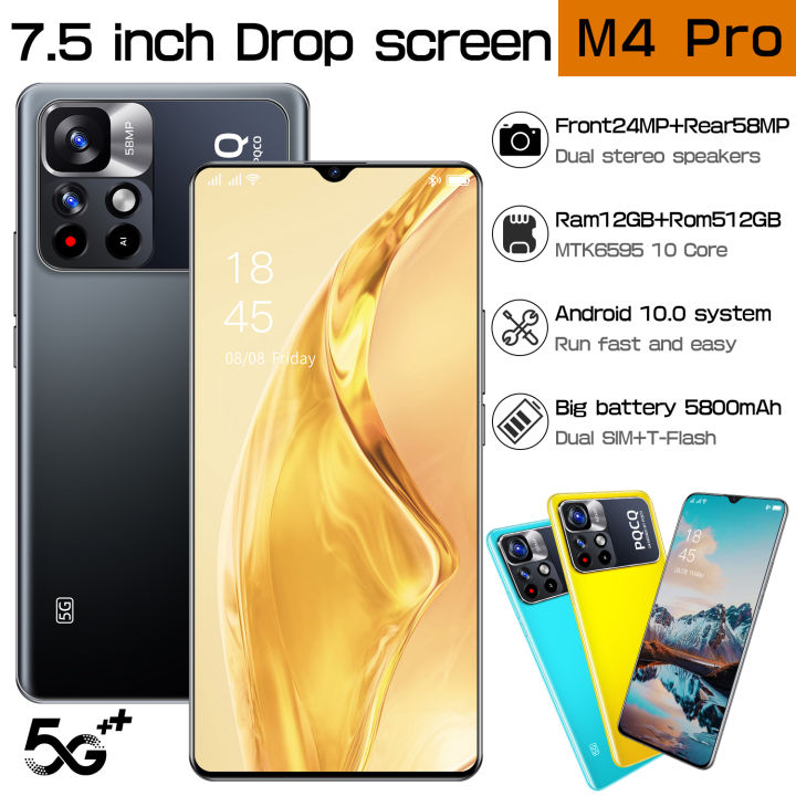 【COD + Pengiriman Lokal】Smartphone M4 Pro 12GB+512GB Handphone ...
