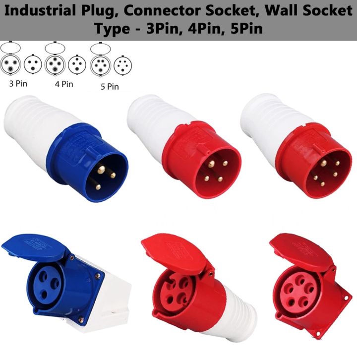 CPC 16A/32A [3P/4P/5P] Industrial Plug Coupler Connector Socket Wall ...