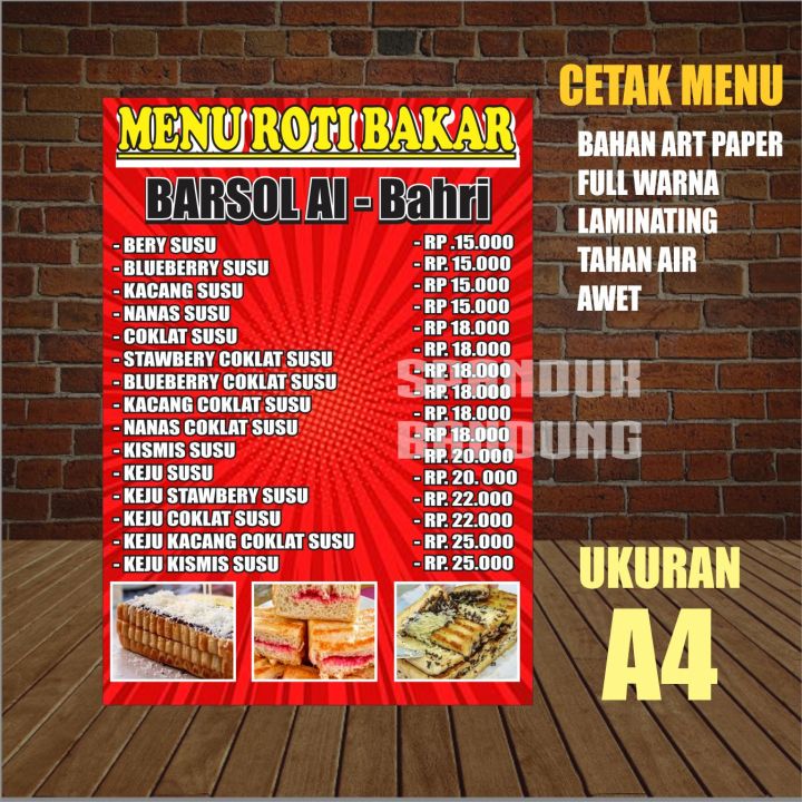 LABEL DAFTAR MENU LAMINATING / CETAK DAFTAR MENU / PRINT DAFTAR MENU ...
