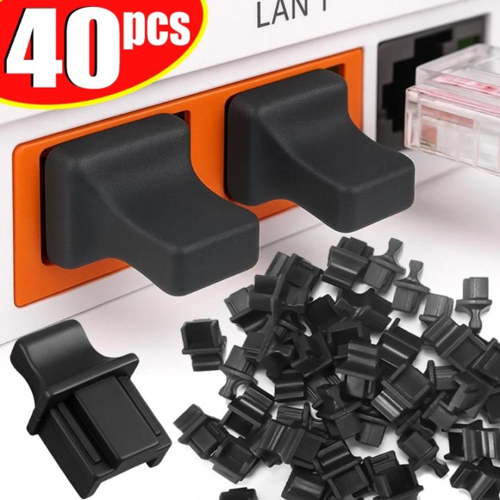 40Pcs RJ45 Dust Covers Caps Silicone Dustplugs Ethernet LAN Port ...