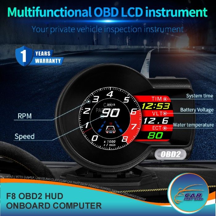Obd2 Hud Smart Gauge Onboard Computer Speedo Digital Realtime F8 | Lazada Indonesia
