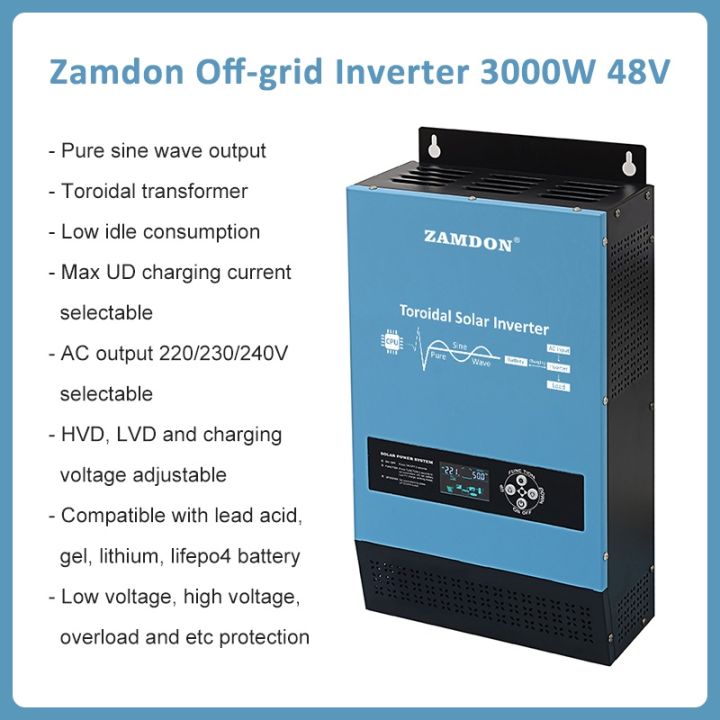 Zamdon Solar Inverter 48V3000W - Toroidal Off Grid Inverter | Lazada PH