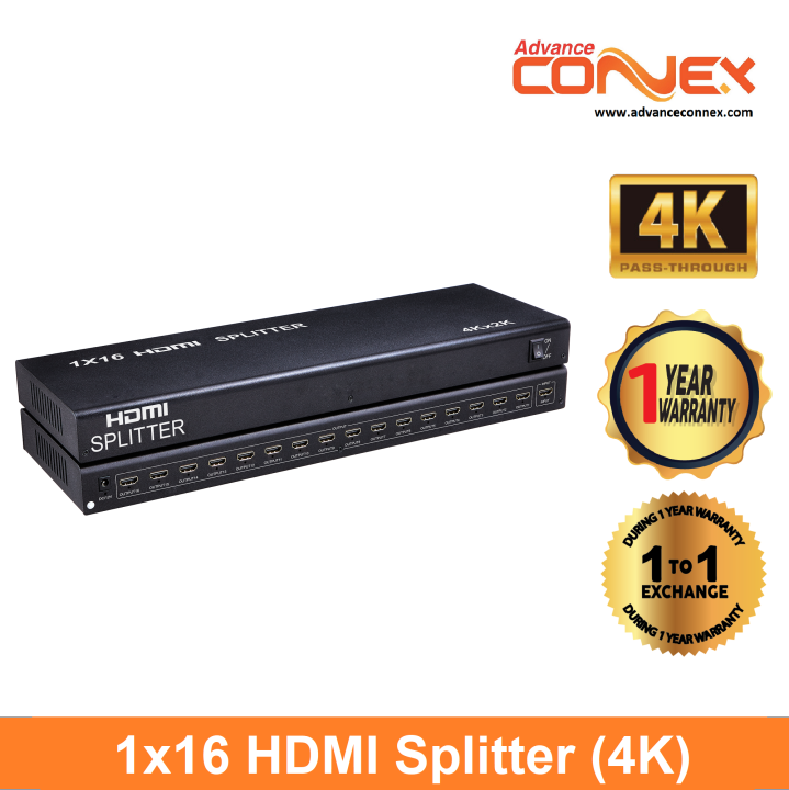 1x16 port HDMI Splitter 4K | Lazada