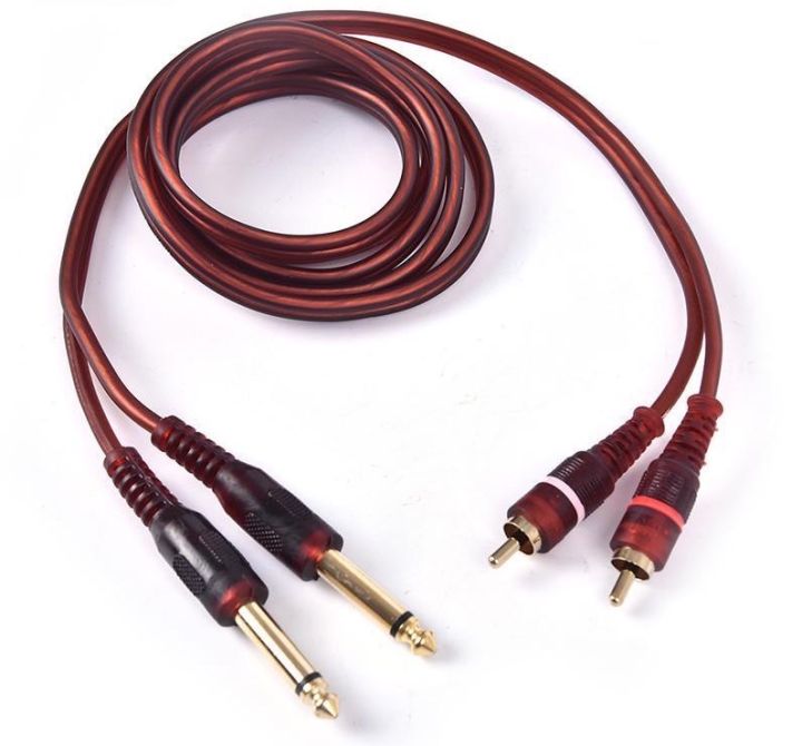 สายสัญญาณ 2RCA - 2MIC RCA-MIC Cable สายทองแดงแท้ ความยาว 1.5เมตร M ...