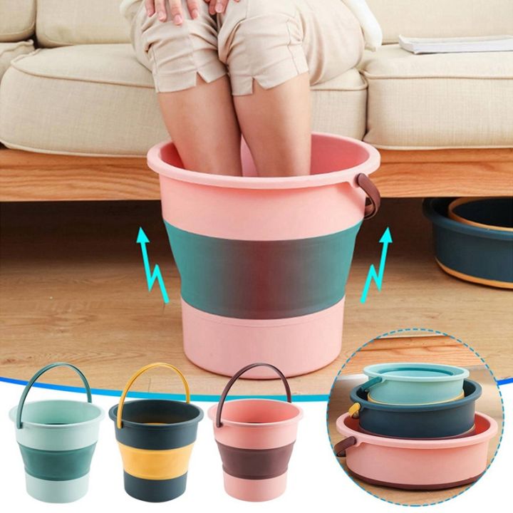 Bucket, Plastic Bucket Telescopic Portable Foot Bucket, Foldable ...