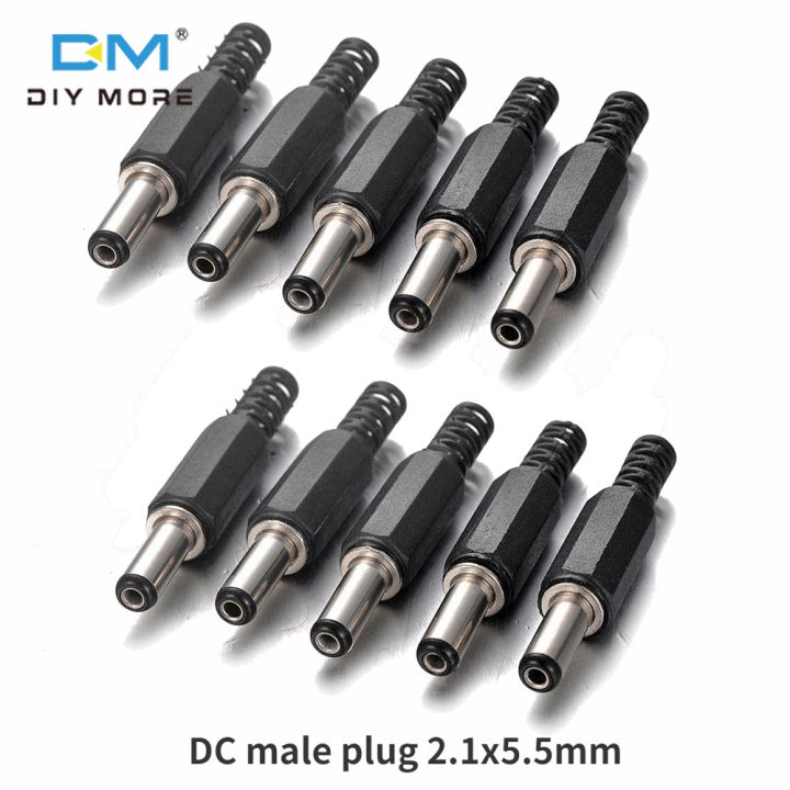 【10pcs】Diymore male plug 2.1x5.5mm DC power male plug panel ...