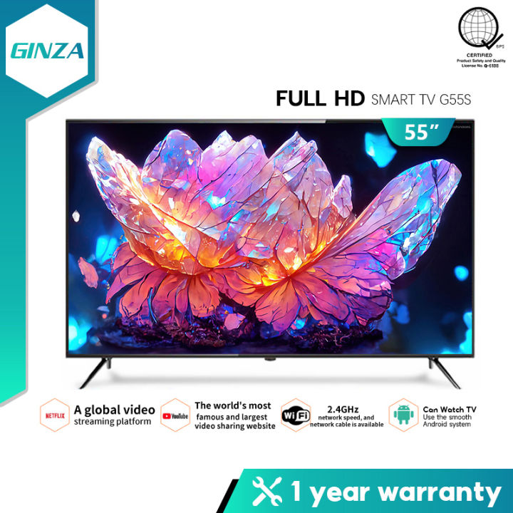 GINZA Smart tv 55 inches Android TV Full HD Ultra-thin Flat Screen ...