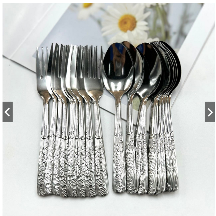 1 DOZEN Stainless Steel Table Spoon & Fork For Daily Use Dinner or ...