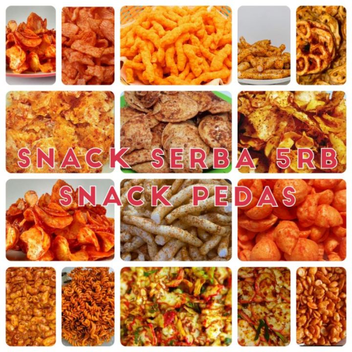 TERLENGKAP CEMILAN PEDAS SERBA 5 RIBU SNACK KILOAN SNACK PEDAS KERIPIK ...