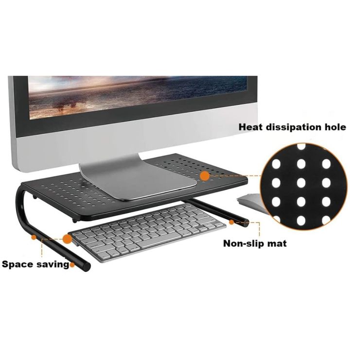 Bluxu mates Computer Monitor Rack Stand Screen Increase Height Shelf ...