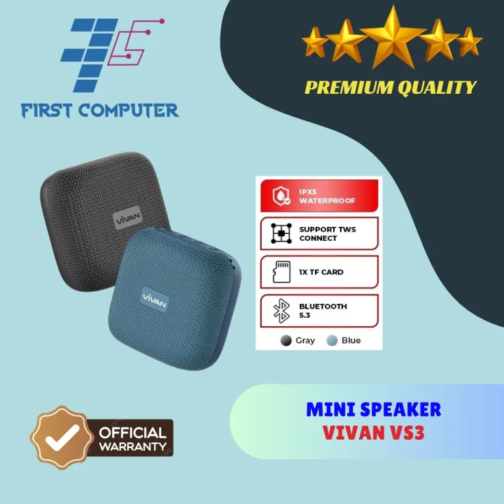 VIVAN Mini Speaker VS3 | IPX5 | Bluetooth 5.3 | TWS Connect | Playtime ...