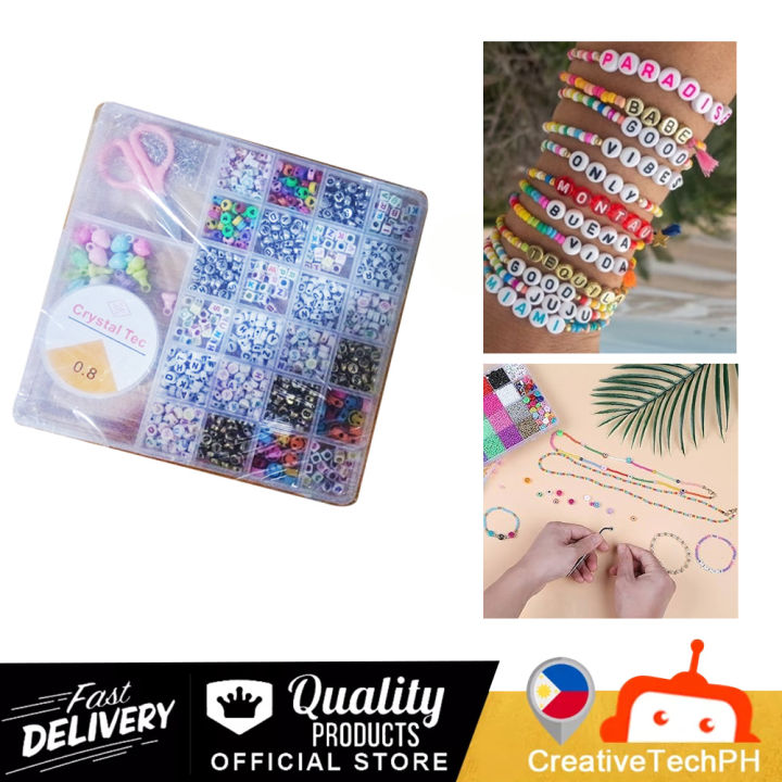 Beads Set DIY acrylic letter bead set to make friendship bracelet ...
