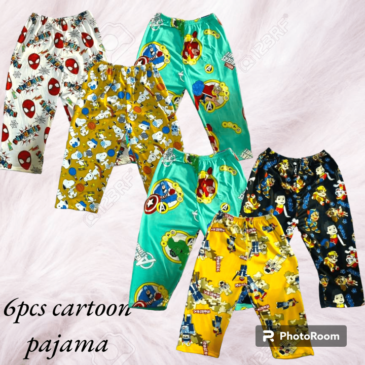 6PCS BUNDLE (BARGAIN) cute cartoon pajama soft wear pajama for kids BOY ...