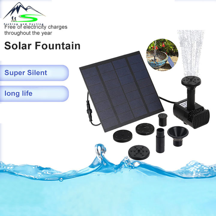 Solar Fountain Pump Kit DIY Outdoor Solar Water Fountain Pump With 4 ...