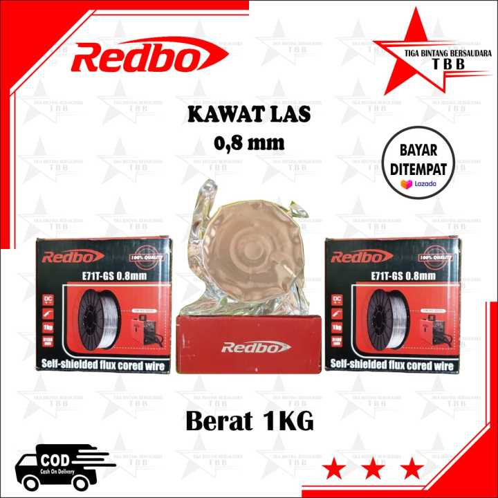 REDBO E71T-GS 0.8MM SELF-SHIELDED FLUX CORED WIRE KAWAT LAS MIG 1KG | Lazada Indonesia