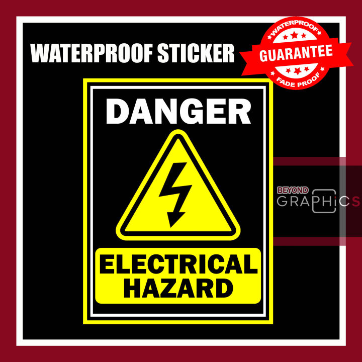 BG Danger Electrical Hazard Warning Sign Laminated PVC Sticker Metal ...