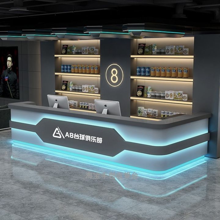 Industrial Style Billiard Hall Bar Counter Internet Cafe Gaming Cashier ...