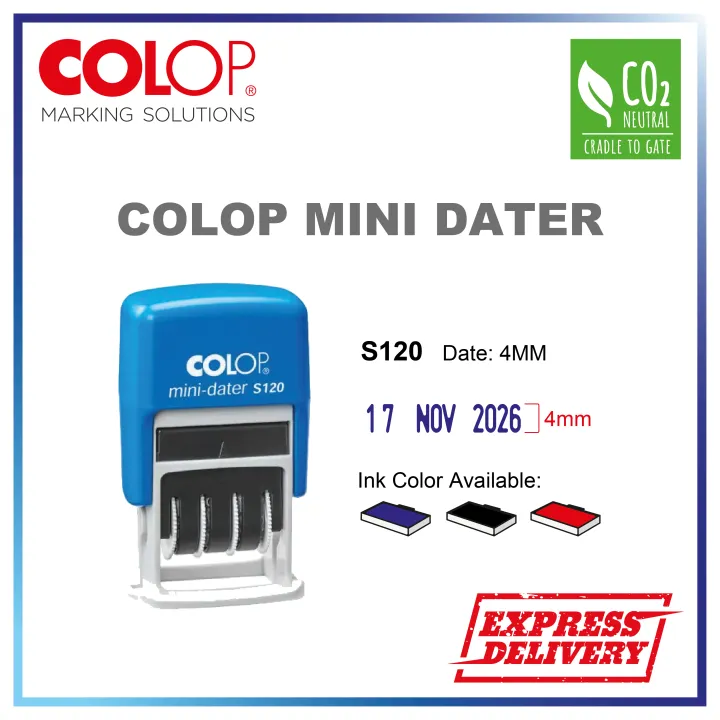 COLOP DATER STAMP | MINI DATER S120 | SELF INIKING ADJUSTABLE DATE STAMP CHOP | COP TARIKH ...