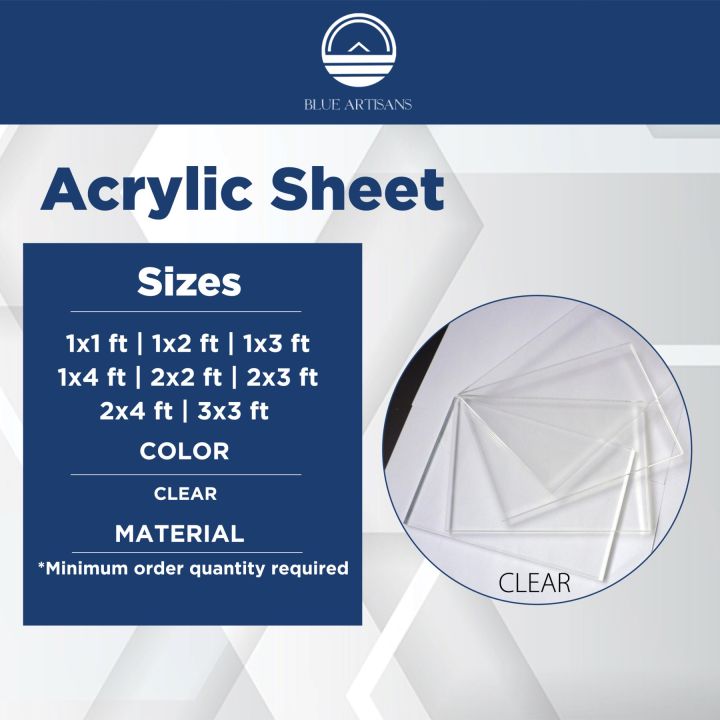 Clear Acrylic Sheet 1.5mm/2mm/3mm/4mm/4.5mm/5mm/6mm Thick | Lazada PH
