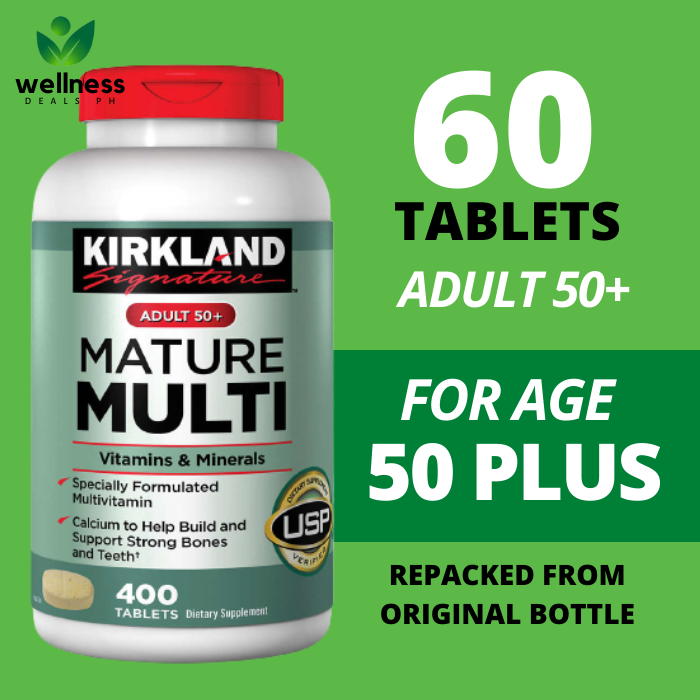 Repacked Kirkland Mature Multi Adult Plus Vitamins and Minerals 60 ...