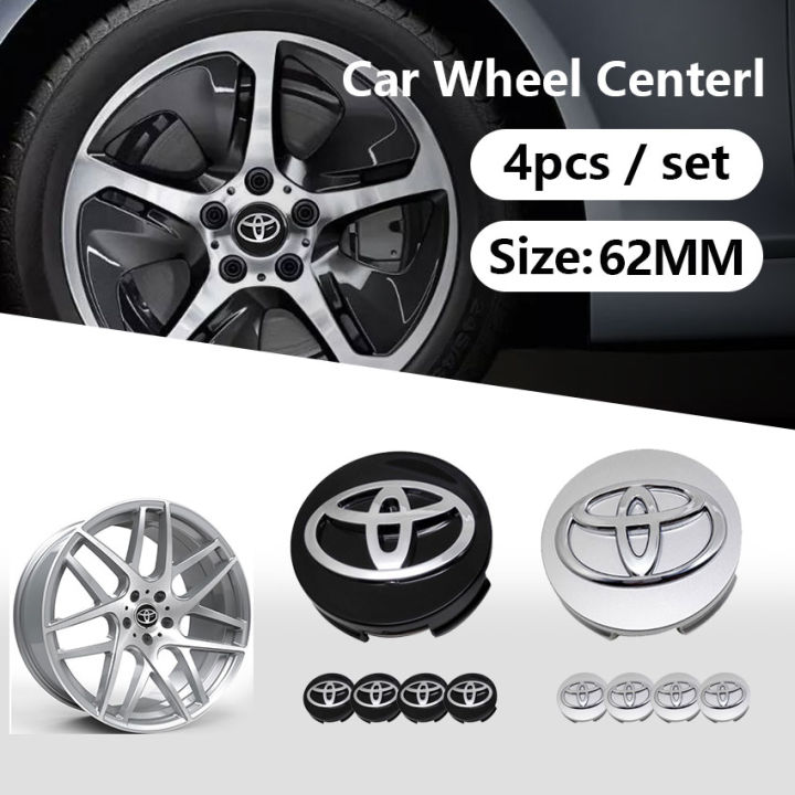 4pcs/set Car Wheel Hub Center Cap 62MM 3D Emblem Toyota for Vios Innova ...