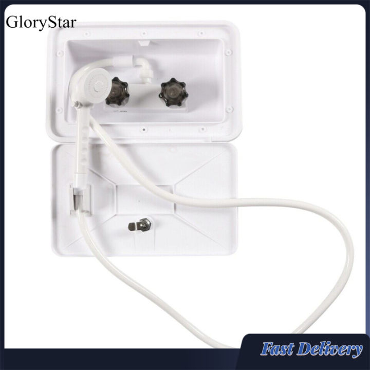 GloryStar External RV Shower Box Kit Cold Hot Dual Valve Switches ...