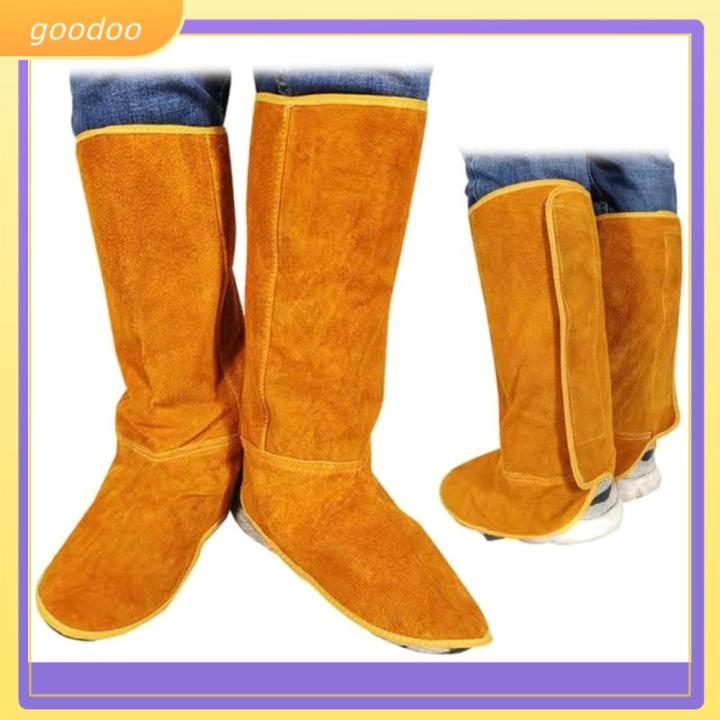 GOODOO ฉนวนกันความร้อน บูทเชื่อมหนังวัว ทนต่อเปลวไฟ ความปลอดภัยและความ ...