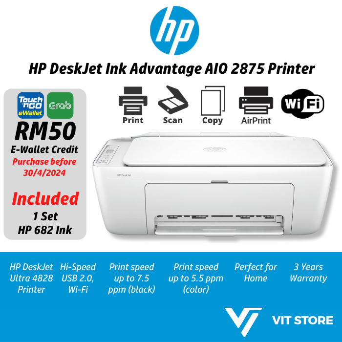 HP Deskjet Ink Advantage 2336 USB / 2776 / 2777 / 2875 WIFI 3 in 1 All ...